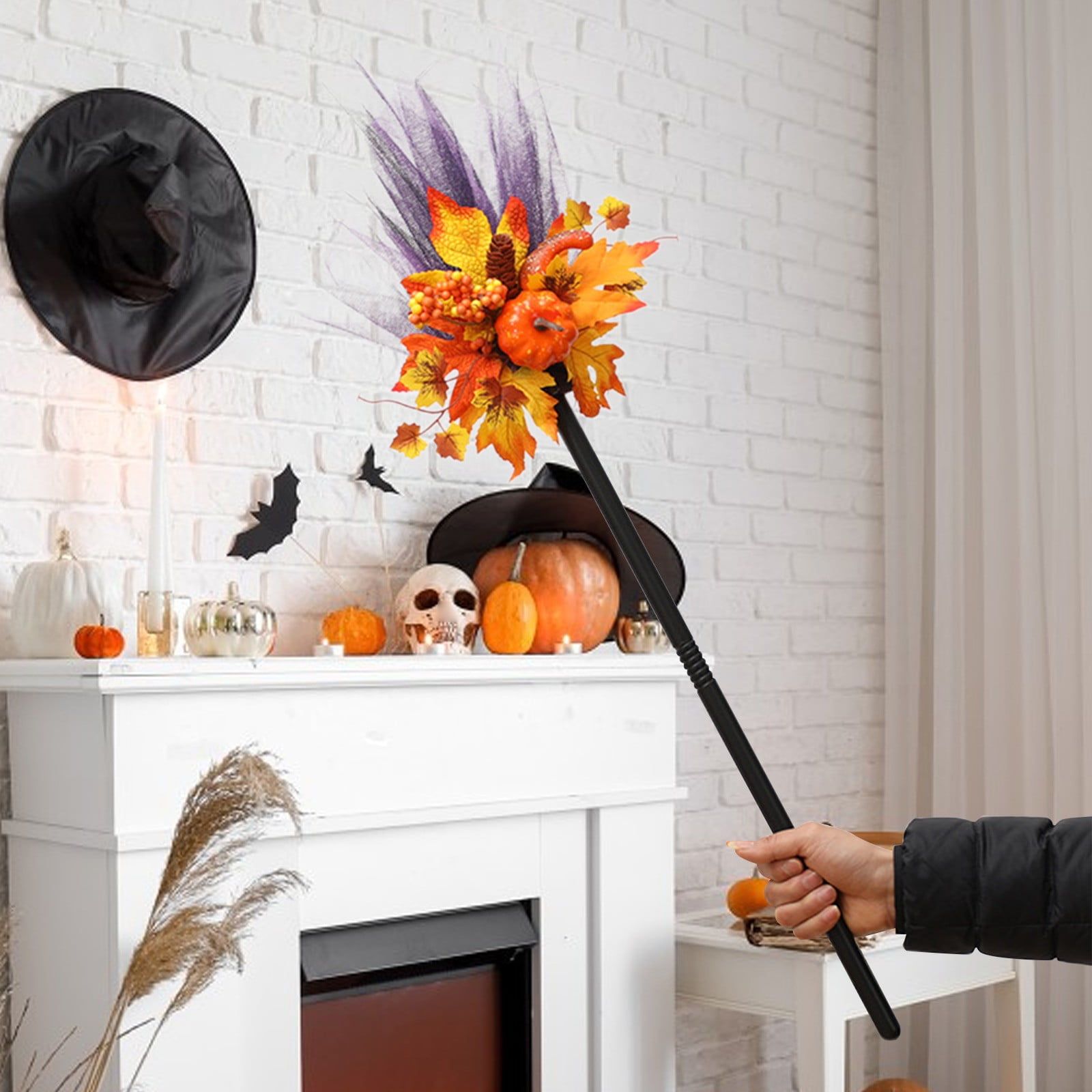 feimajia Halloween Witch Magician Woolen Pumpkin Witch Ghost Party ...