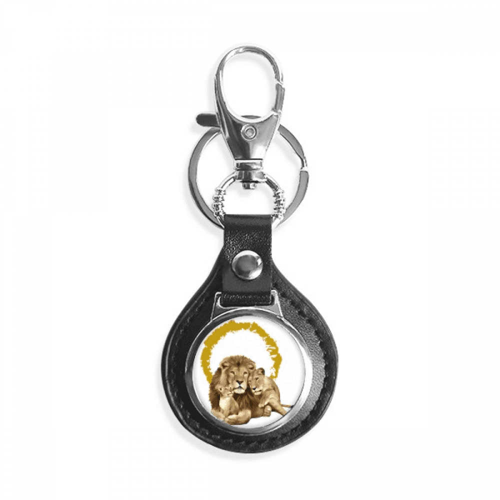 feline lions ferocious key link chain keyholder finder hook metal ...