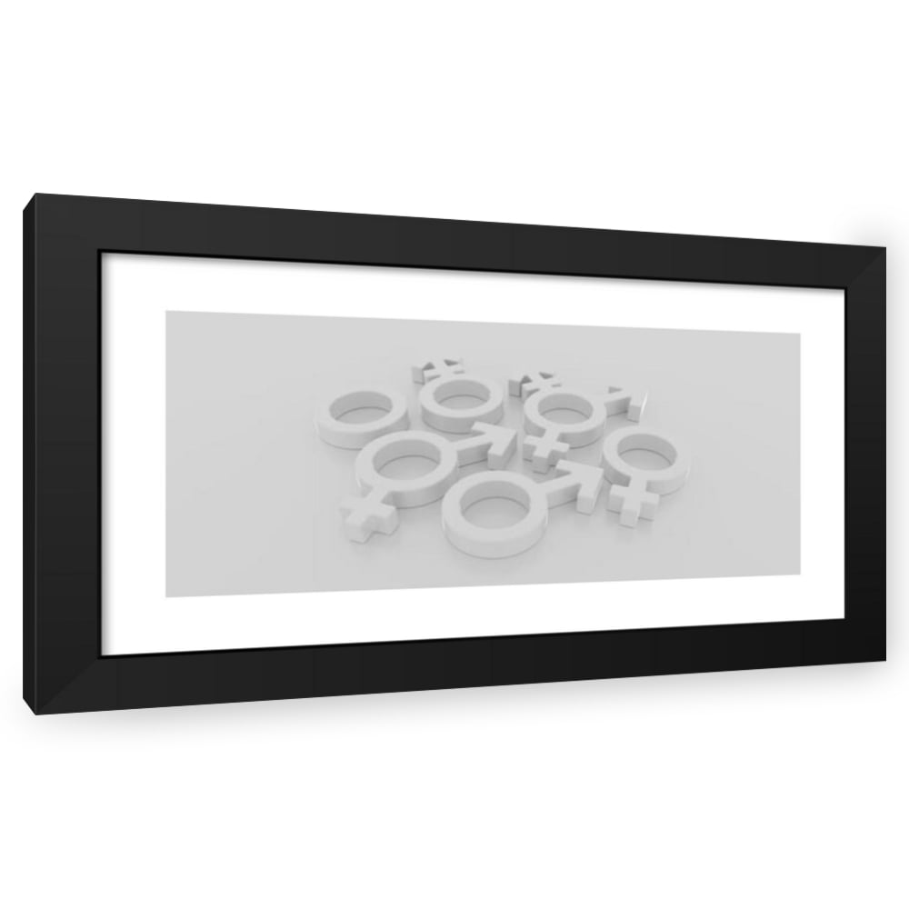 Felipe Millan 10x4 Black Modern Wood Framed Wall Art Titled White