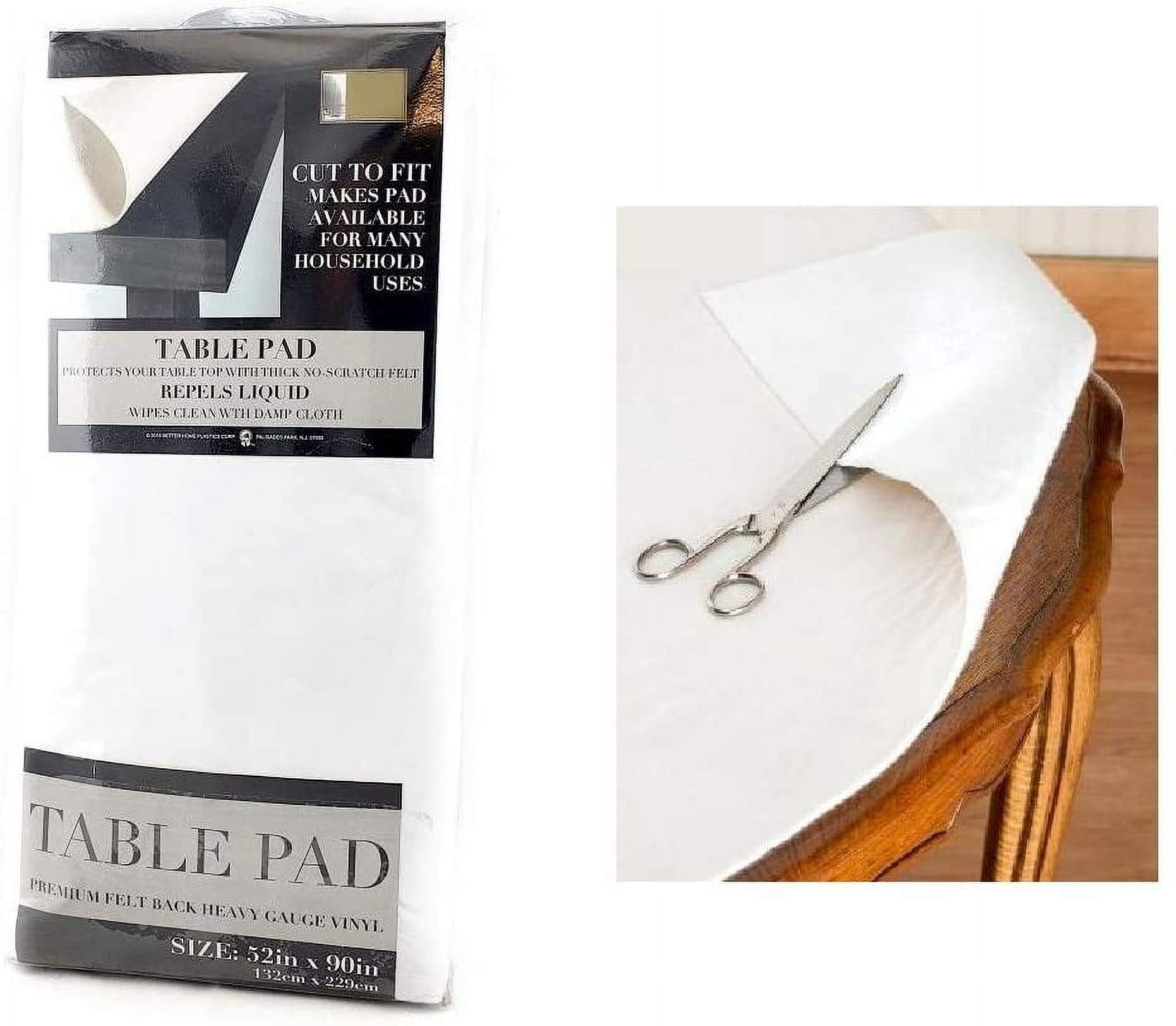 felt back vinyl table pad size 52" x 90" cut to fit white - Walmart.com