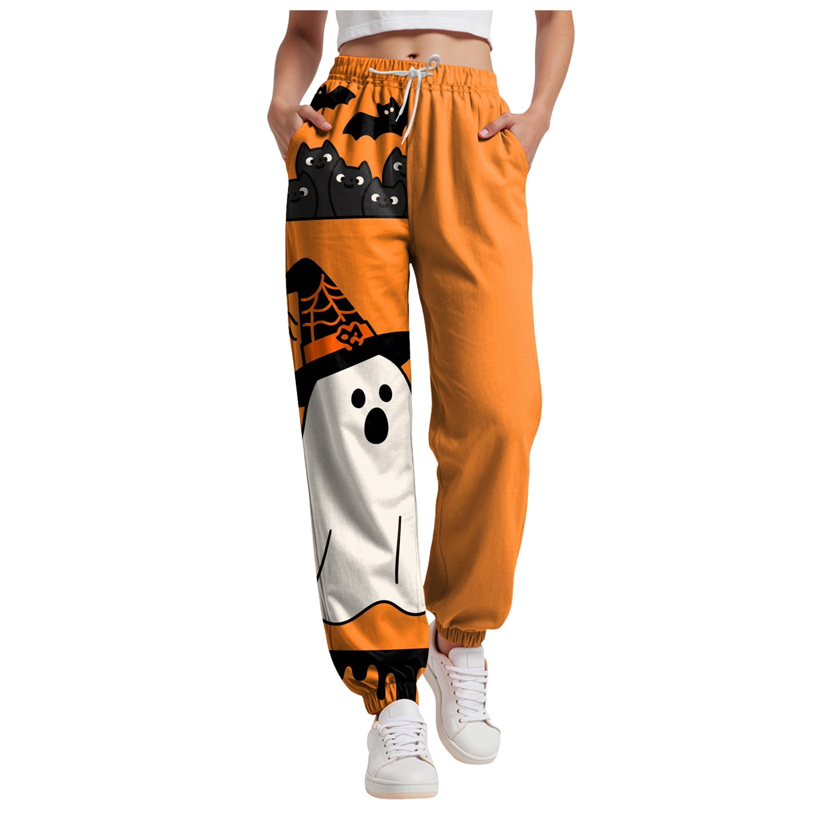 felwors Halloween Sweatpants for Women High Waisted Plus Size Halloween ...