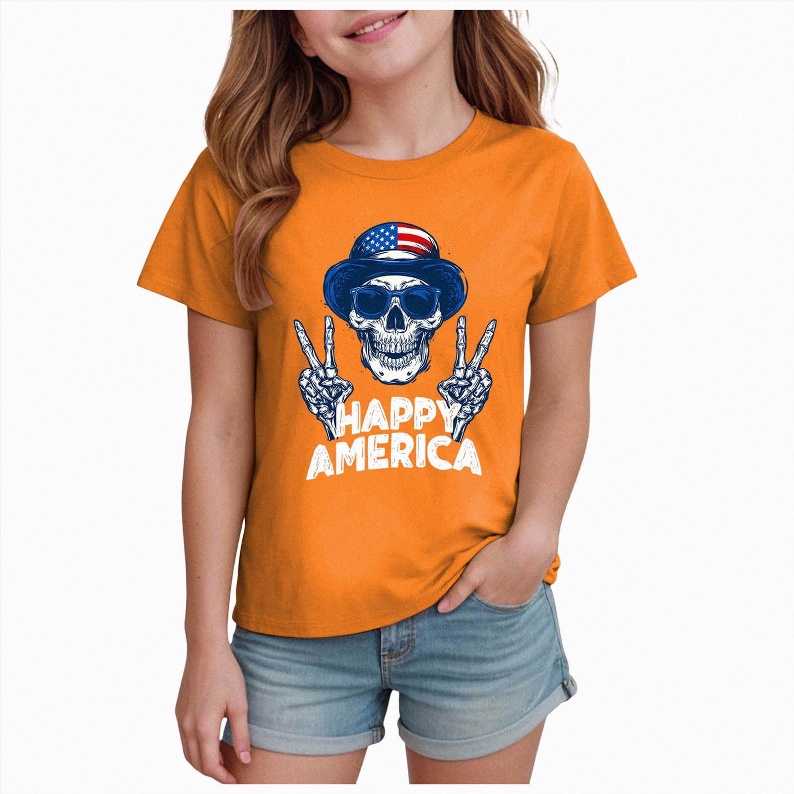 felwors Kids Boys 4th of July Shirts Toddler American Flag T-Shirt ...