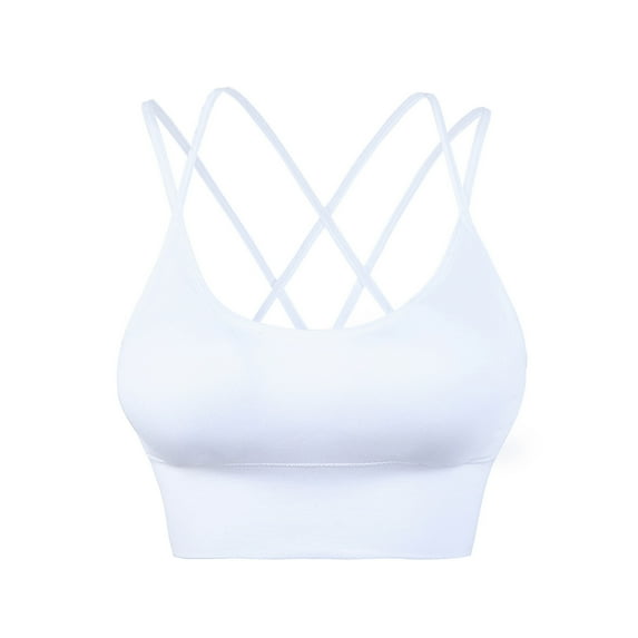 felwors Sewn in Padded Sports Bra, Strappy Sports Bra for Women Sexy ...
