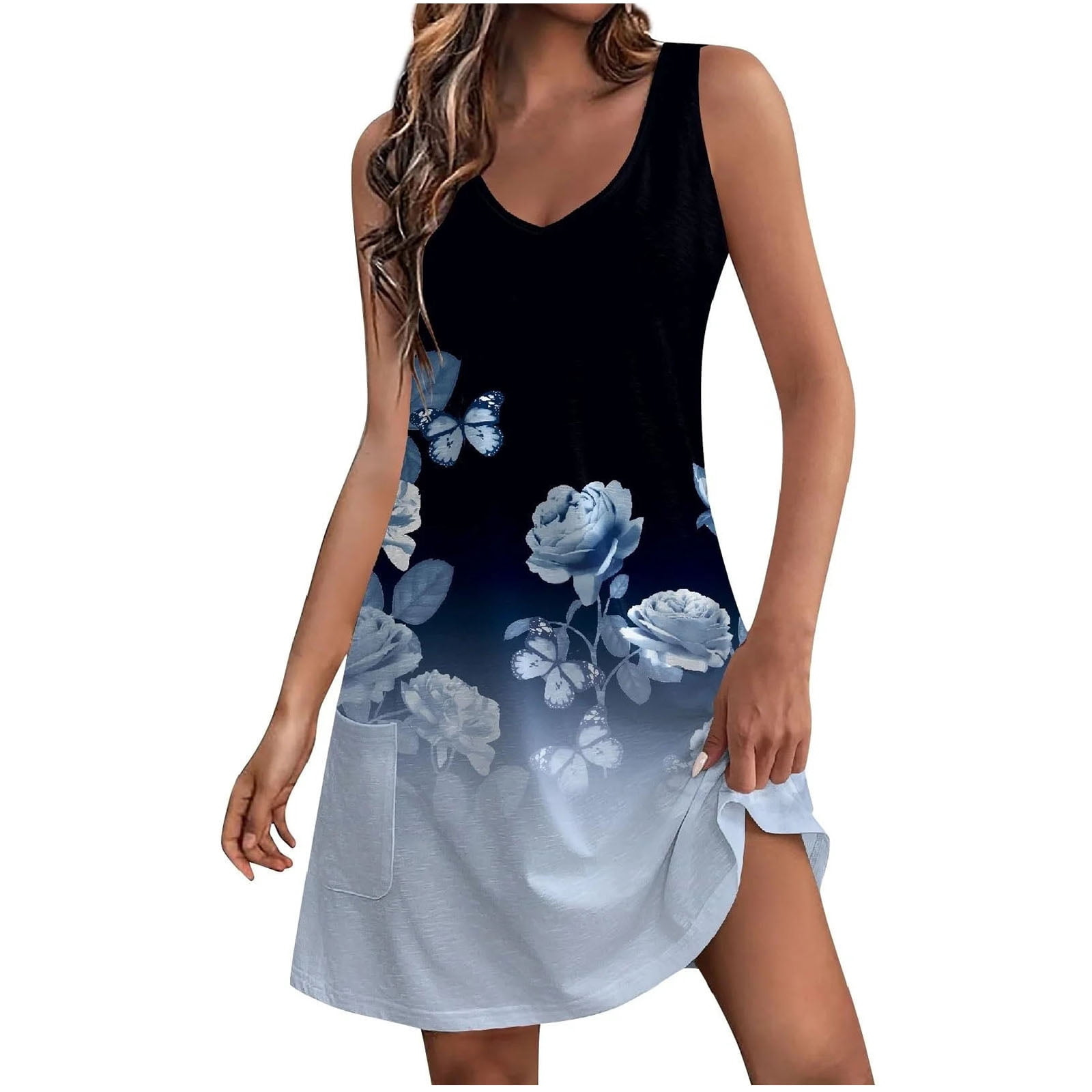 felwors Summer Dresses for Women 2026 Casual Classy Dress V Neck ...