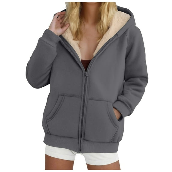 felwors Unisex Sherpa Lined Fleece Jacket - Zip Up Hooded Sweatshirt ...