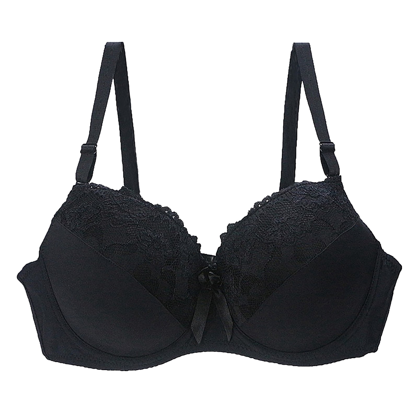 felwors Women's Bras Lace Stitching Embroidery Thin Plus Size Bra Deep ...