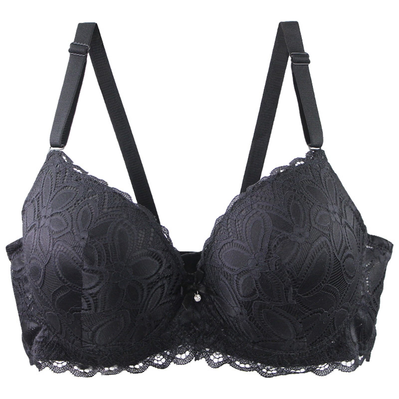 felwors Women's Lace Bras Push Up Solid Color Soft Everyday Padding ...