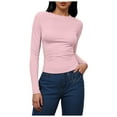 felwors Womens Long Sleeve Shirts Basic Compression Going Out Crop Tops ...