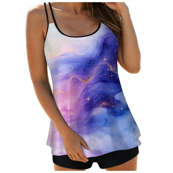 felwors Womens Tankini Swimsuits Tummy Control Flowy Swimwear Two Piece ...