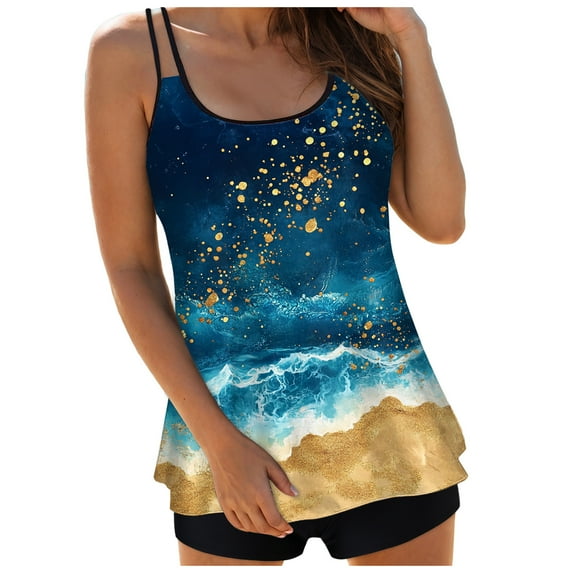 felwors Womens Tankini Swimsuits Tummy Control Flowy Swimwear Two Piece ...