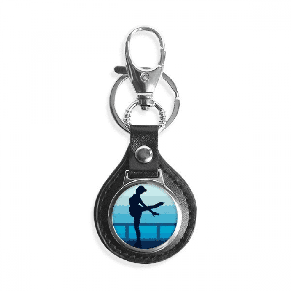 female skating winter sport illustration key link chain keyholder ...