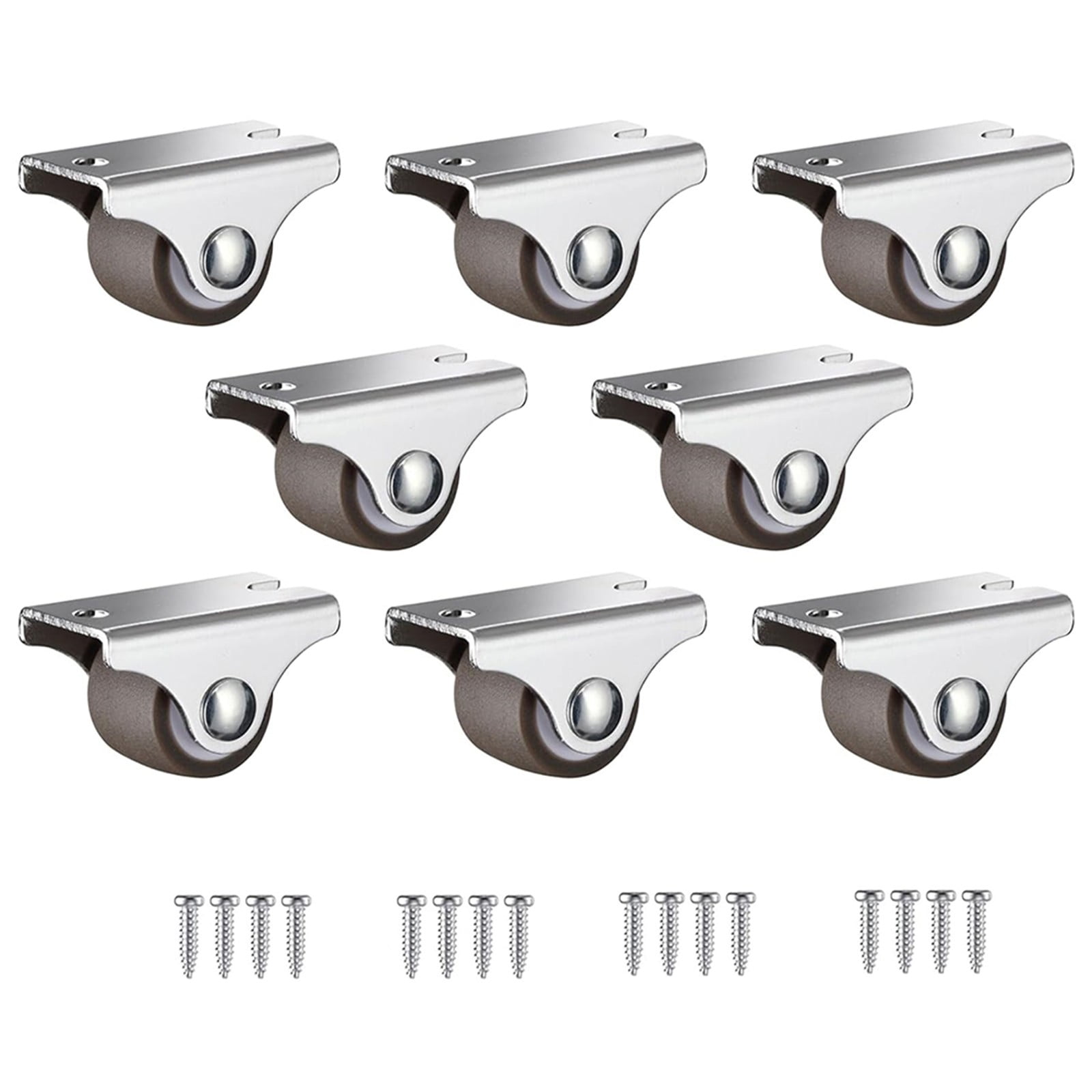 fengchenda 1 Inch Low Profile Small Casters Of 8 For Furniture Rolling ...