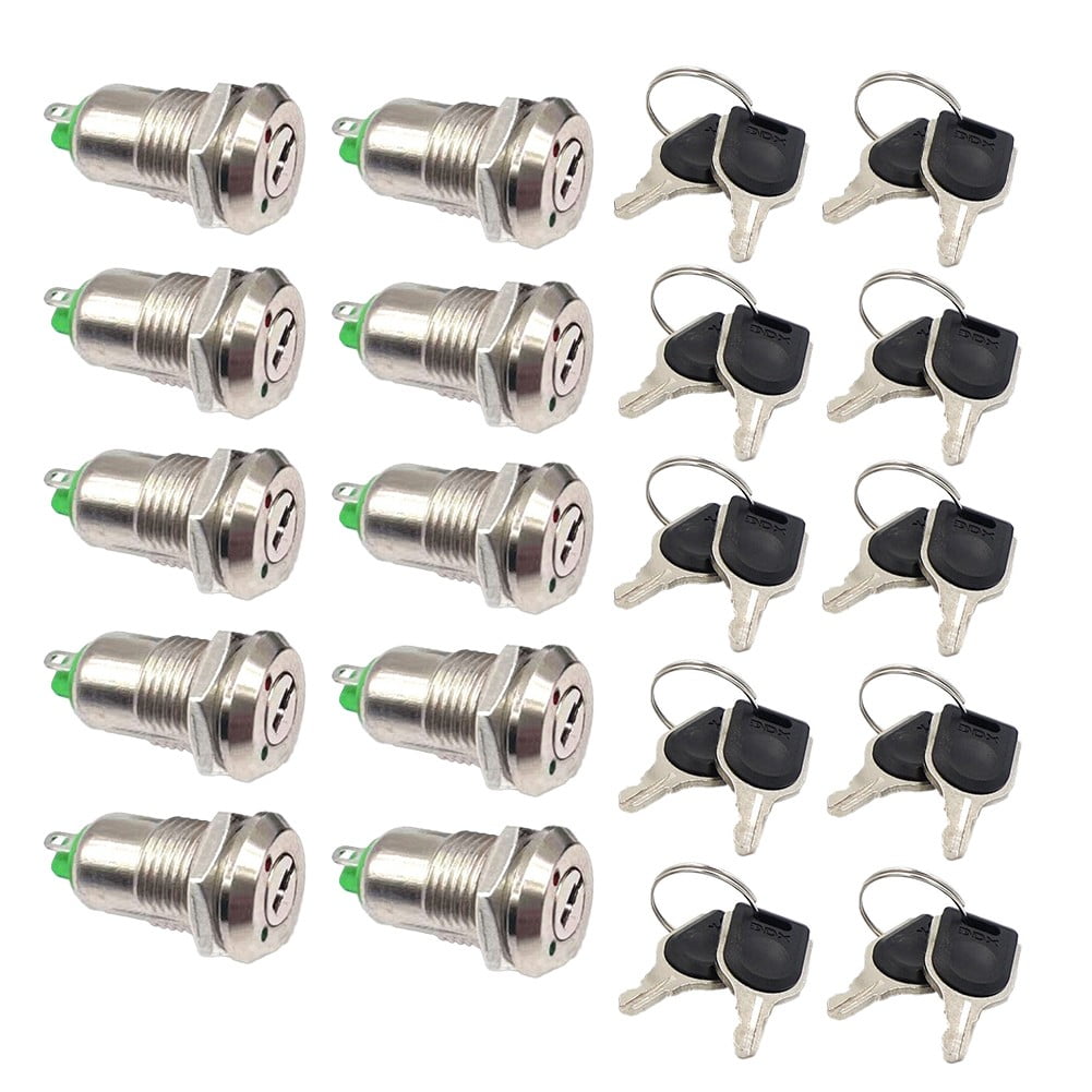fengchenda 10-Pack 12Mm Rotary Key Switch: Versatile On-Off Lock For ...