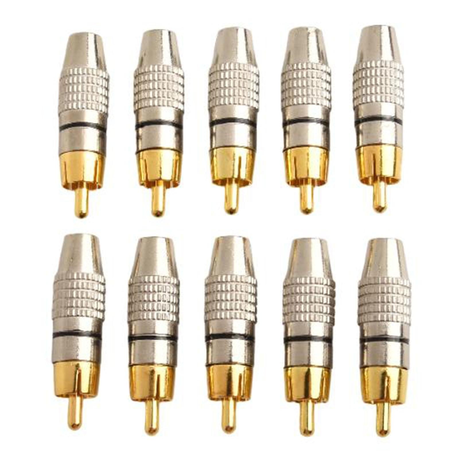 fengchenda 10Pcs Gold Plated For Rca Male Coaxial Cable Locking ...