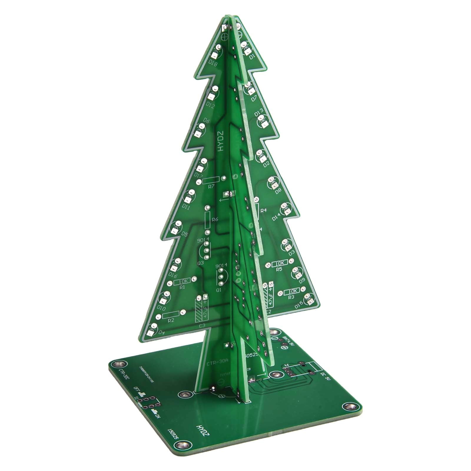 fengchenda 1Set 3D Christmas Tree Soldering Kit Diy Electronics Kit Led ...