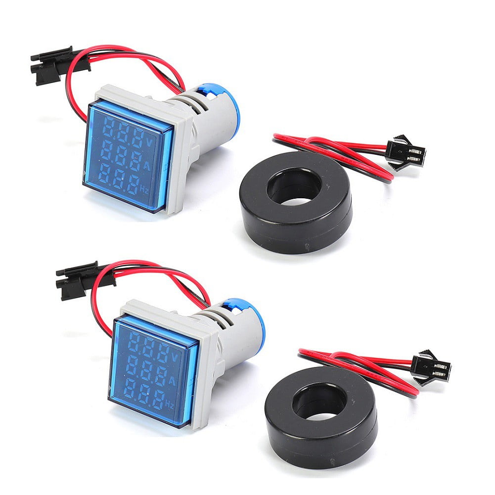 fengchenda 2Pcs 3In1 22Mm Voltmeter Ammeter Hz Meter Led Digital ...