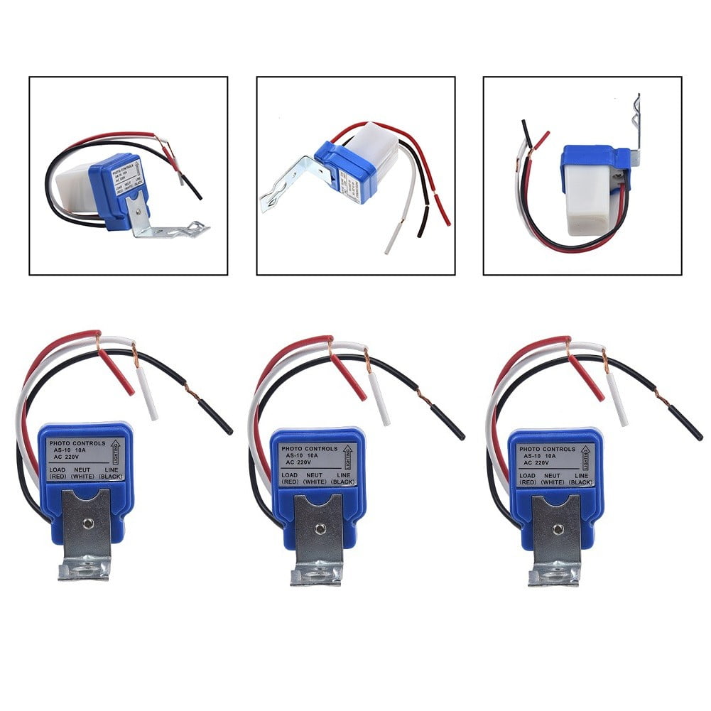 fengchenda 3Pcs Ac 220V 10A Auto On Off Photocell Light Switch Photo ...