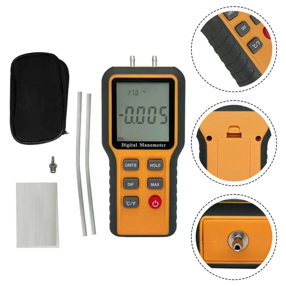 fengchenda Digital Manometer Air Pressure Tester Dual Port Pressure ...