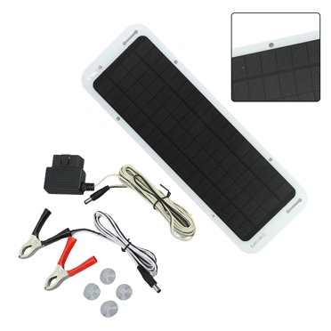 Solar Trickle Charger for Car Battery, 5W Solar Battery Maintainer, 12V ...