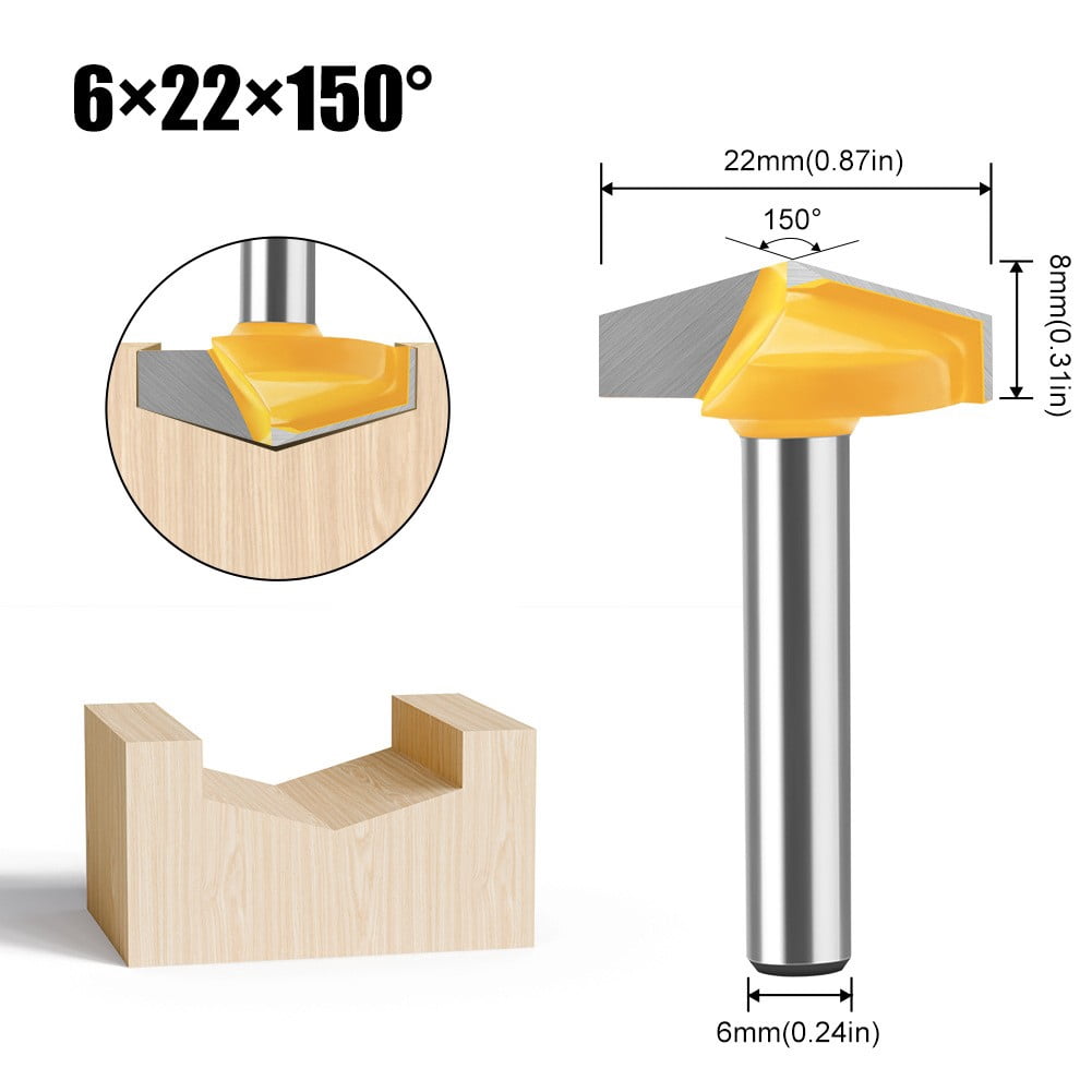 fengchenda V-Shaped Router Bit Carving Cutter Wood Milling Cutter 60/90 ...