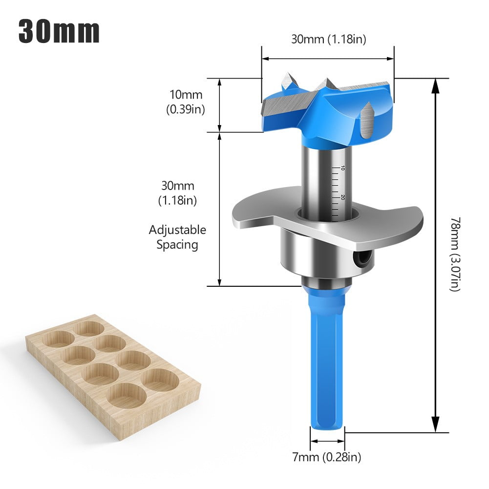 fengchenda Woodworking Hole Drill Tungsten Carbide Hinge Boring Bit Set ...