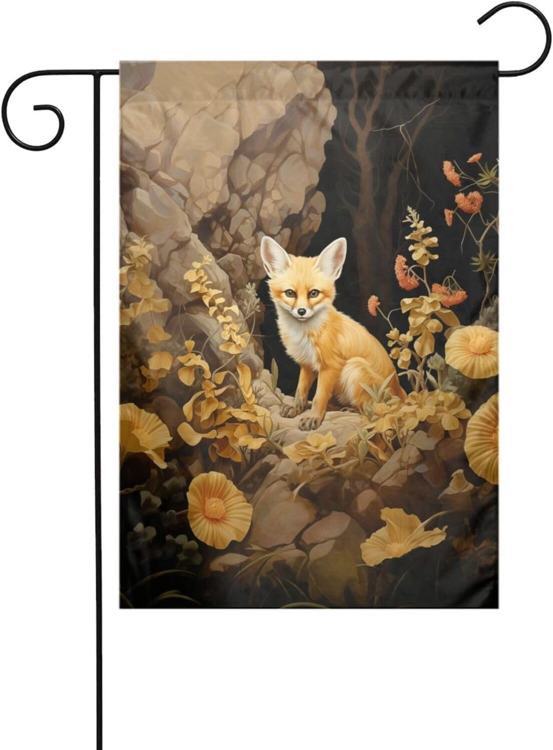 fennec fox flower Garden Flags Double Sided,Garden Flags for All ...