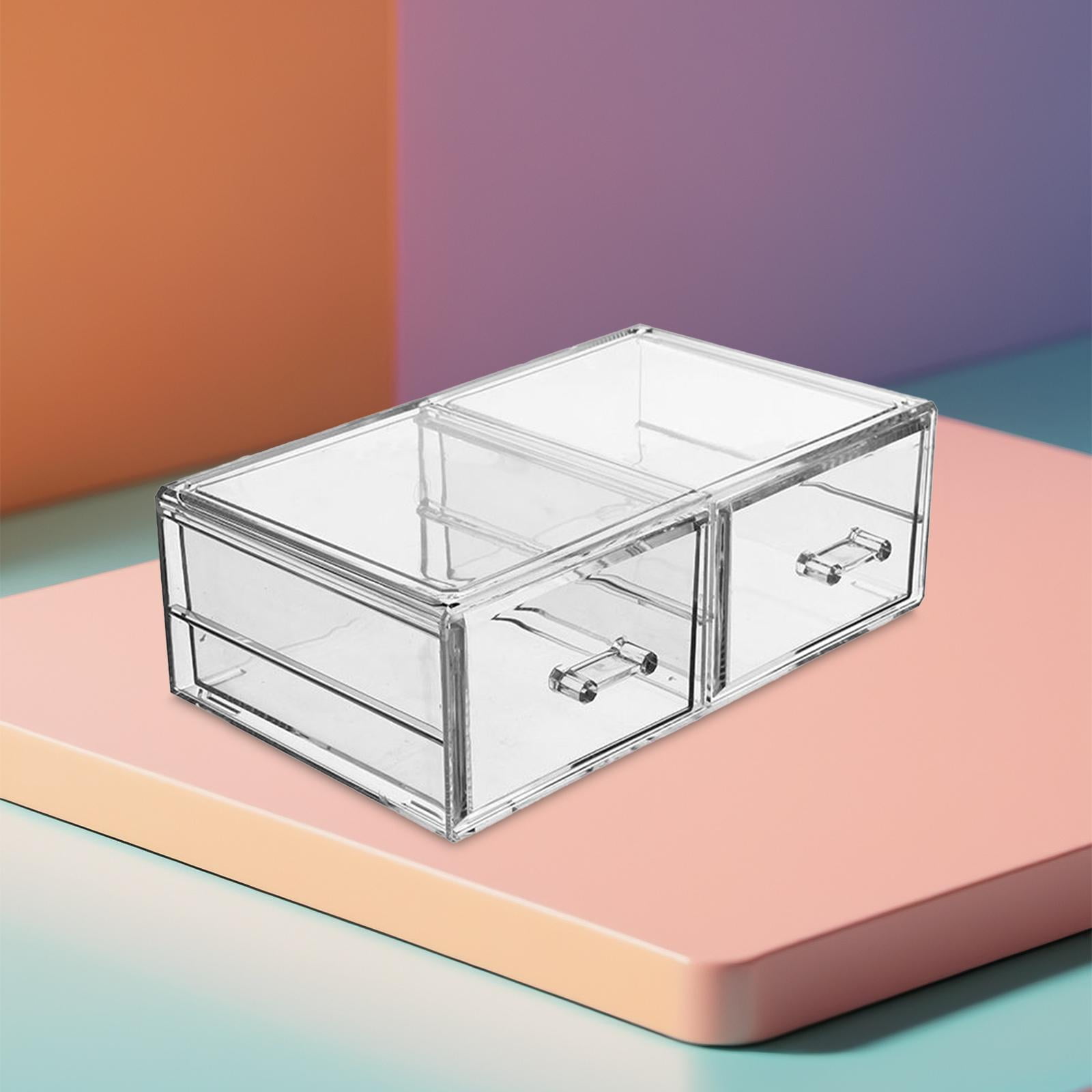 fenteer Desk Organizer with Drawers 2 Tier Acrylic Storage Box for ...