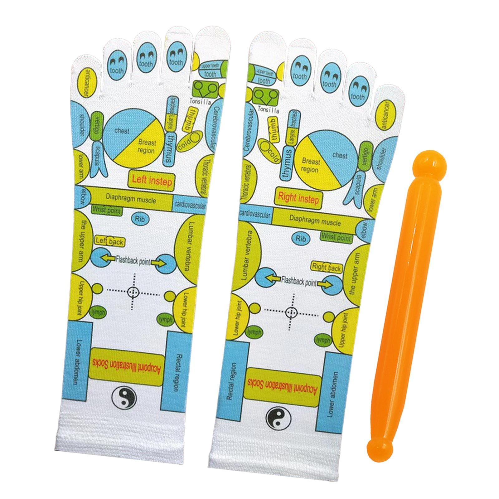 fenteer Foot Massage Socks Daily Use Relieve Tired Reflection Area ...