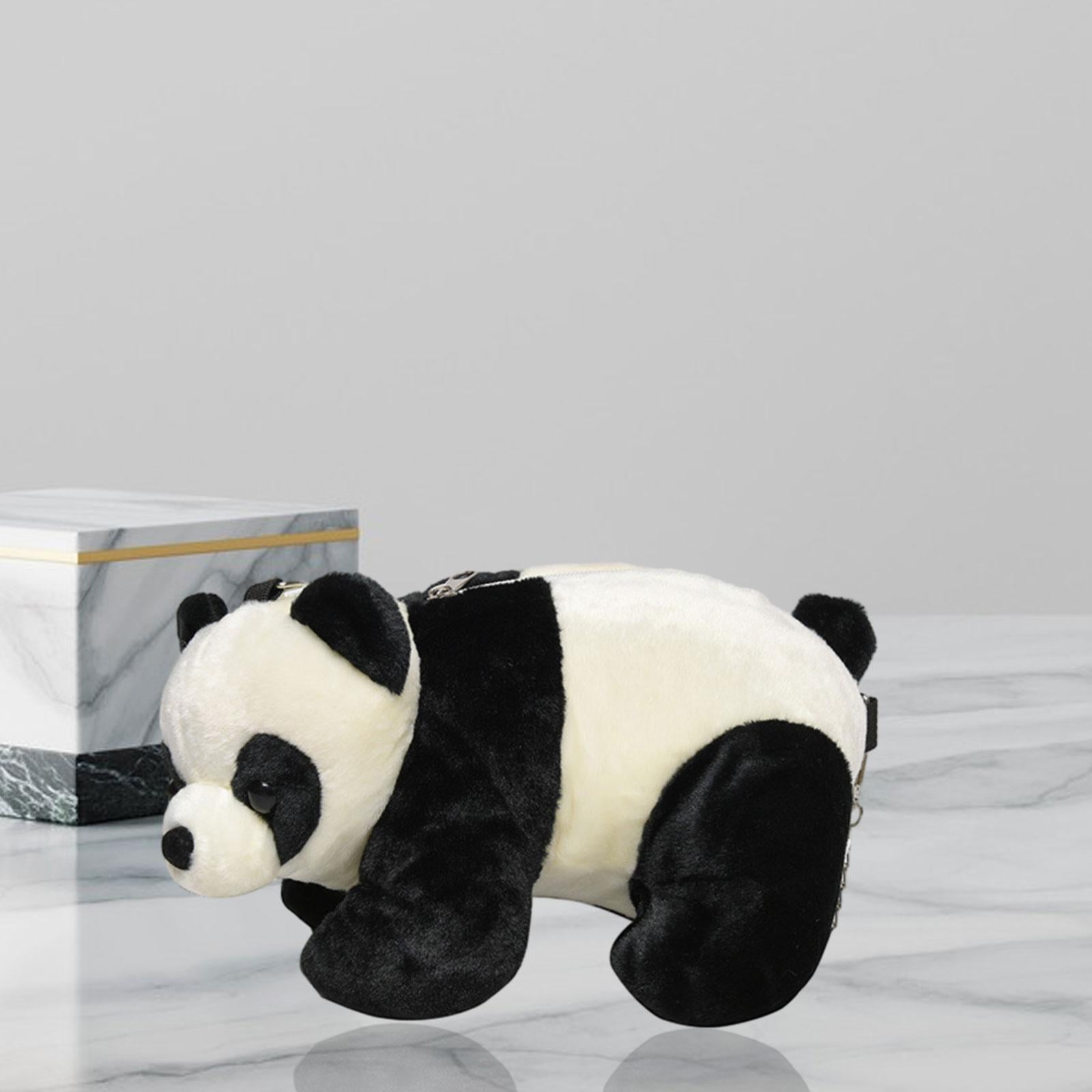 fenteer Panda Crossbody Bags Plush Animal Crossbody Purse Handbag Women ...