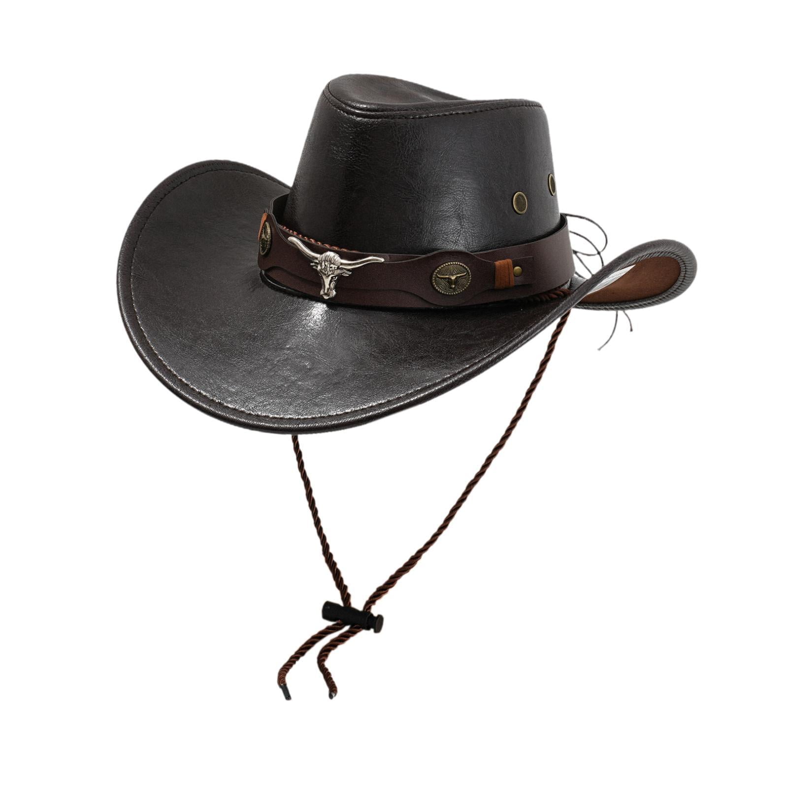fenteer Western Cowboy Hat Props Jazz Hat for Music Festival Stage ...