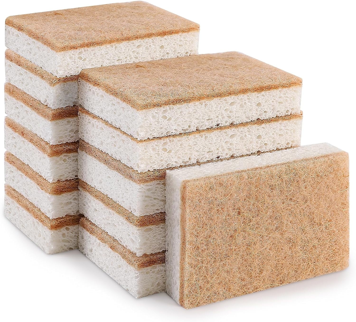 fenze Natural Sponge 12 Pack - Biodegradable Compostable Cellulose ...
