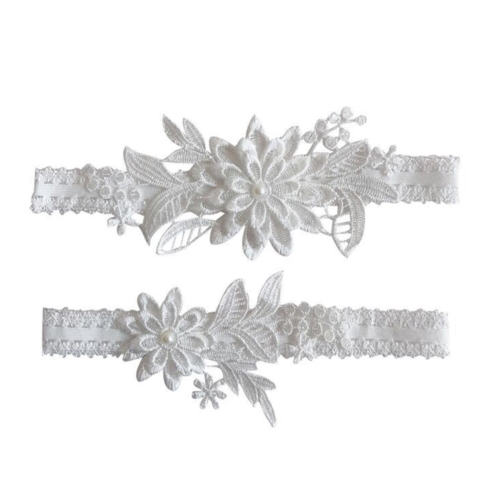 fenze Wedding Garters for Bride Bridal Lace Garter Set of 2 Floral Leg ...