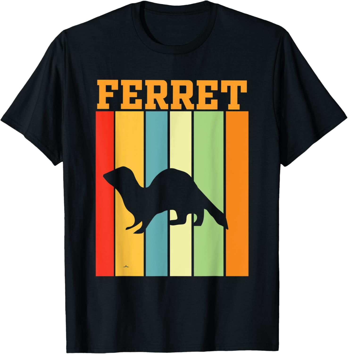 ferret Shadow silhouette in Retro Colors T-Shirt men and women can wear ...