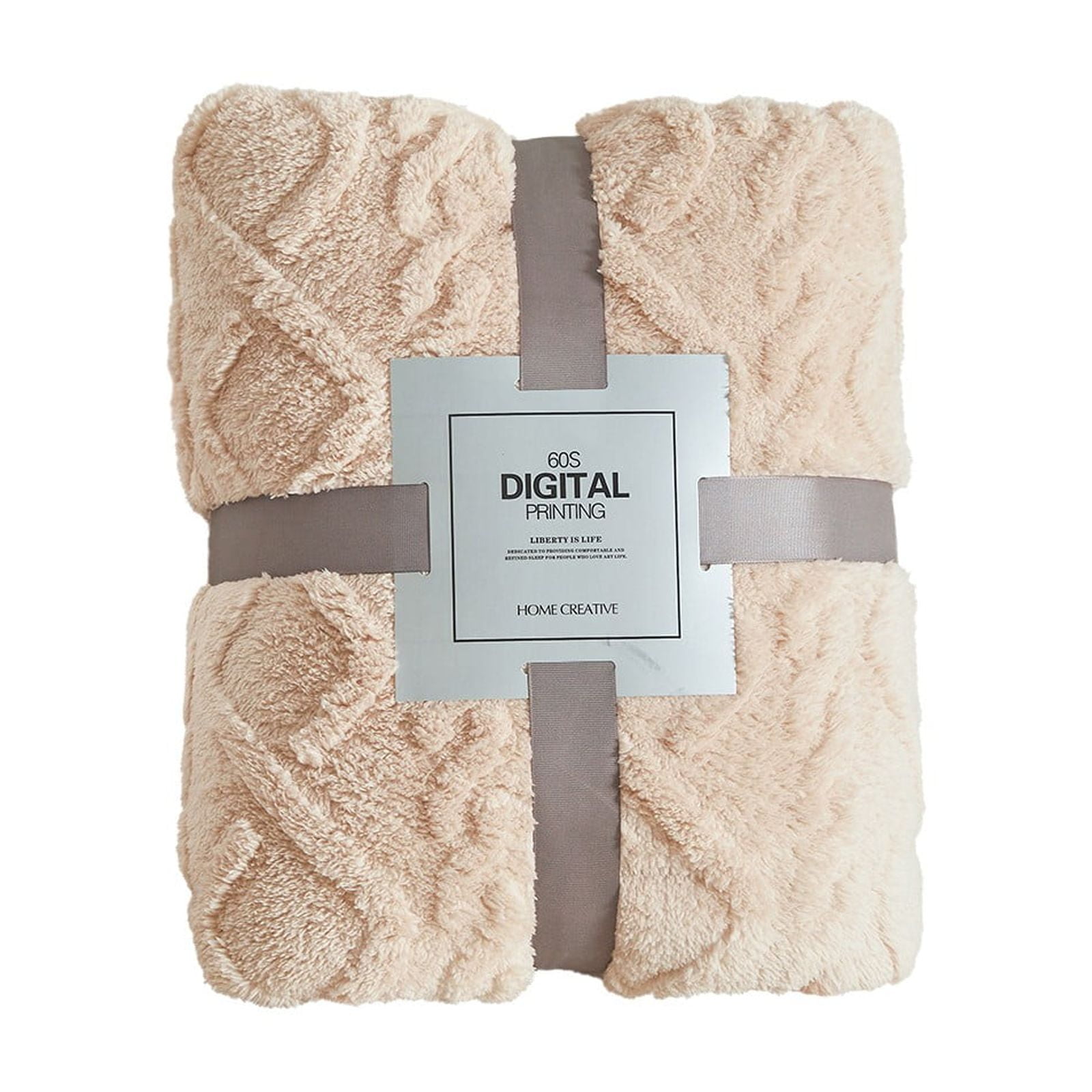 ffeta Solid Blanket, Coral Velvet Flannel Thickened Cover Blanket With ...