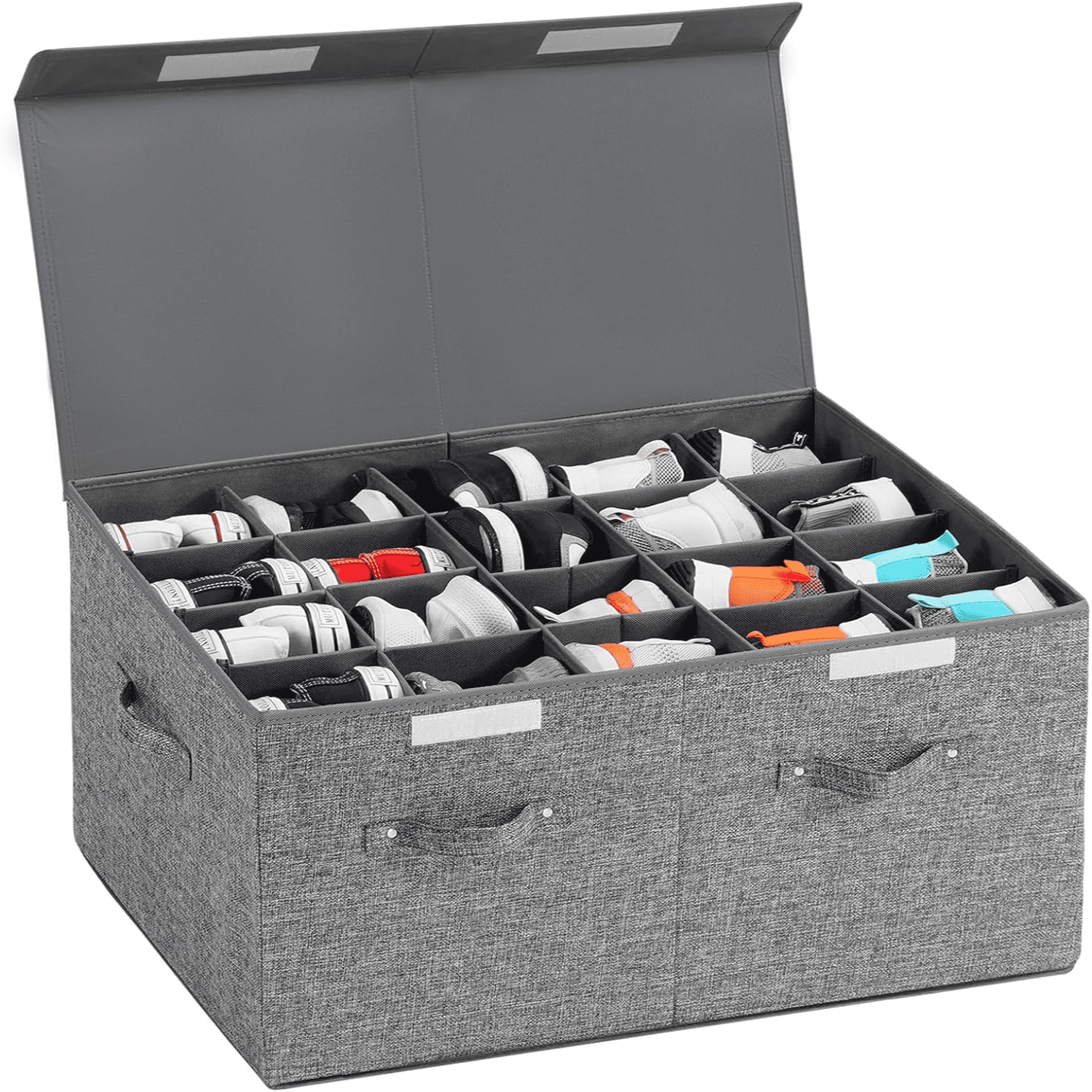 fhduf 2 Pack Shoe Storage Fits 32 Pairs Large Shoe Organizer Bins ...