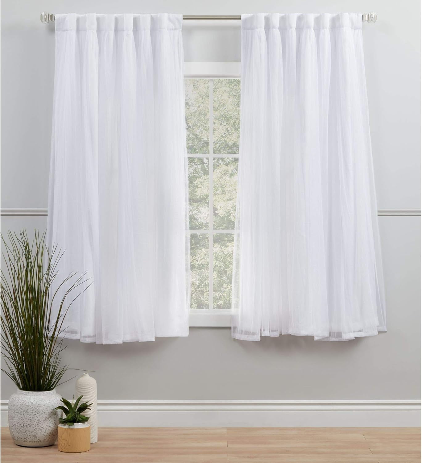 fhduf Curtains Catarina Layered Solid Room Darkening Blackout and Sheer ...