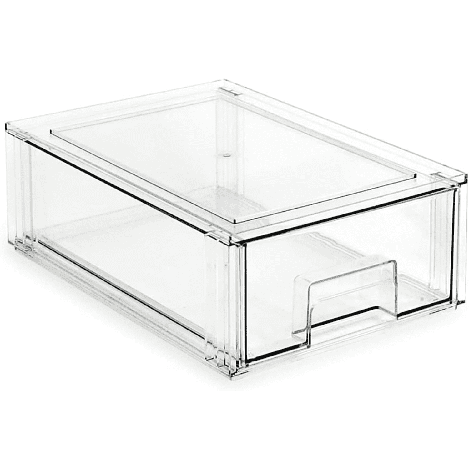 PIUBGJ Stackable Organizer Drawer Set (1 Medium 1 Large) Clear Plastic ...