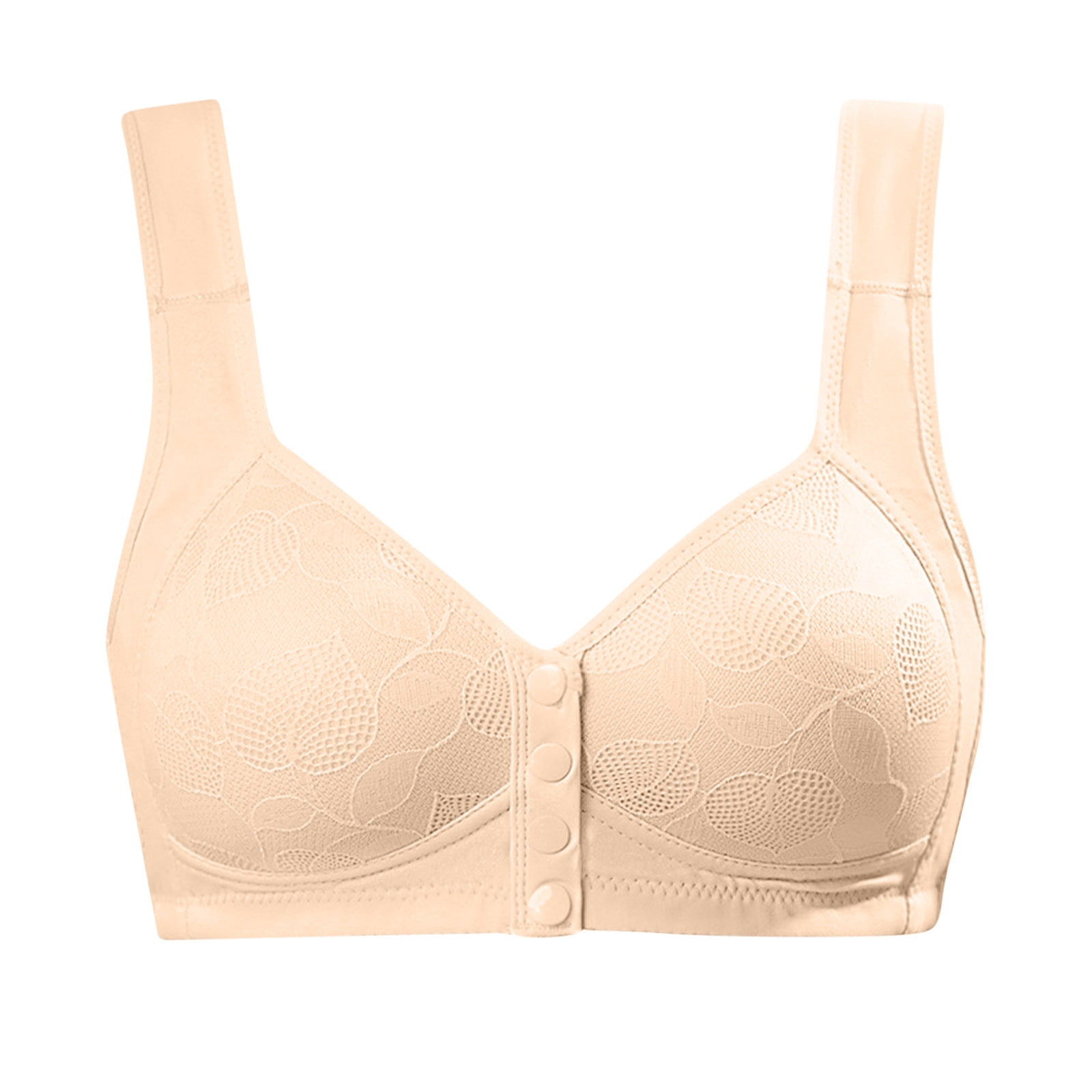 fheaev Front Button Closure For Women Snap Front Bra Plus Size Bra ...