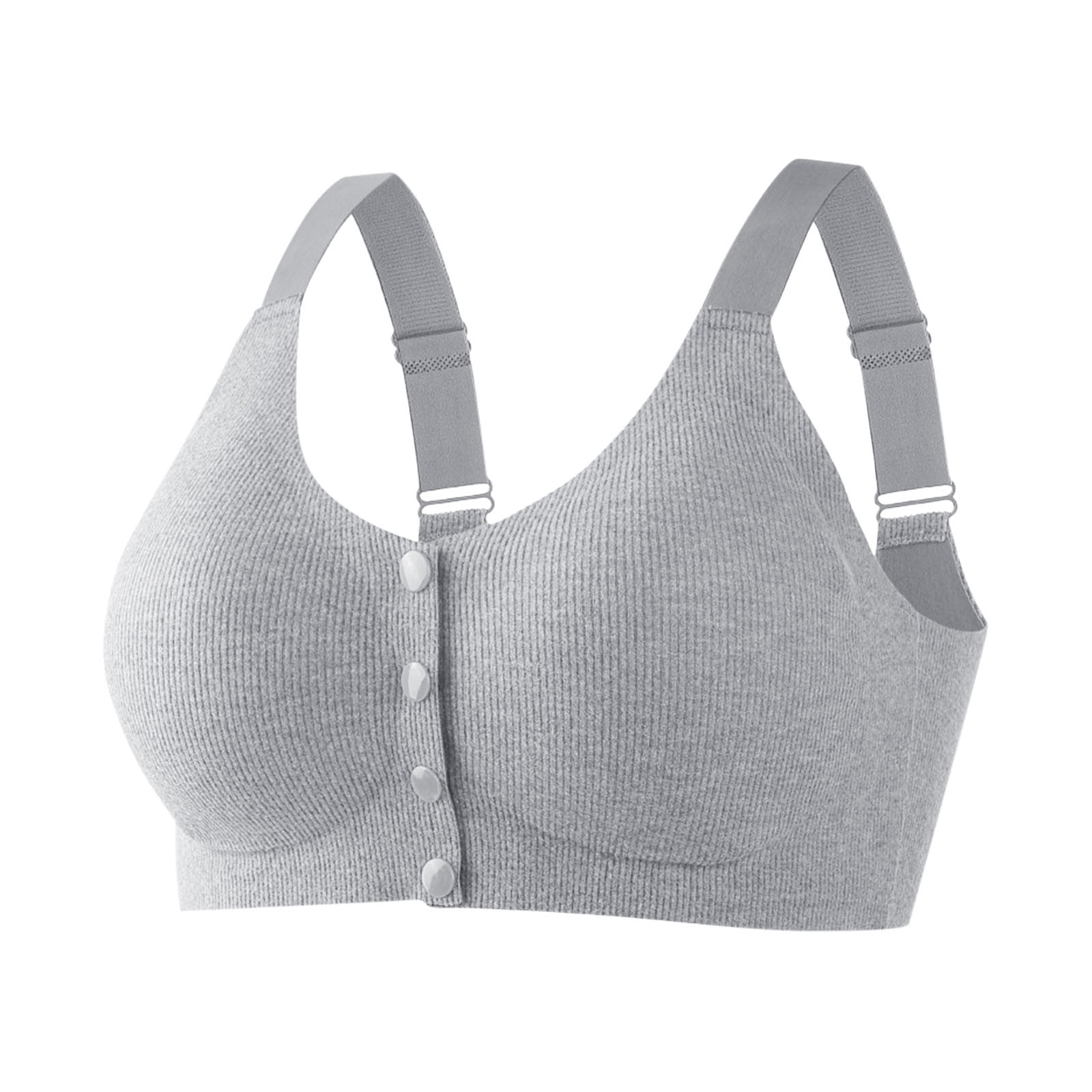 fheaev Front Open Button Bras for Women Plus Size Front Closure ...