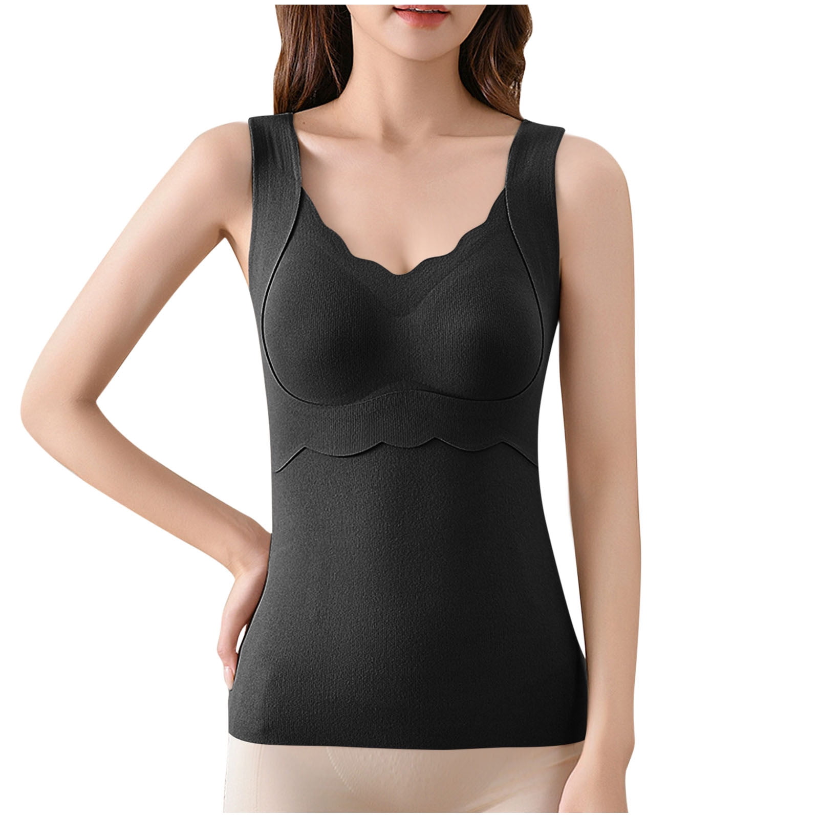 fheaev Seamless Shapewear Tank Top for Women With Built-In Bra for Intimate Underwear Sleeveless ...