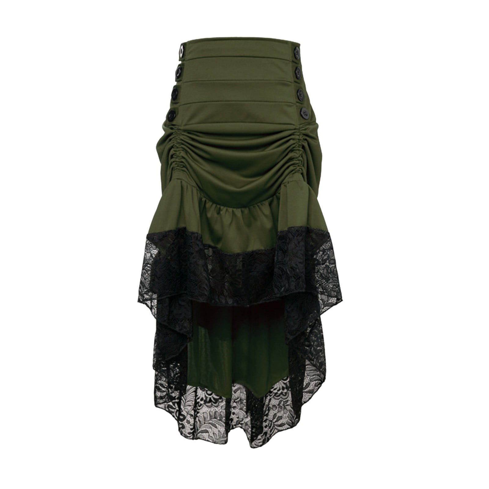 fheaev Steampunk Gothic Skirt For Women Medieval Dress High Low ...