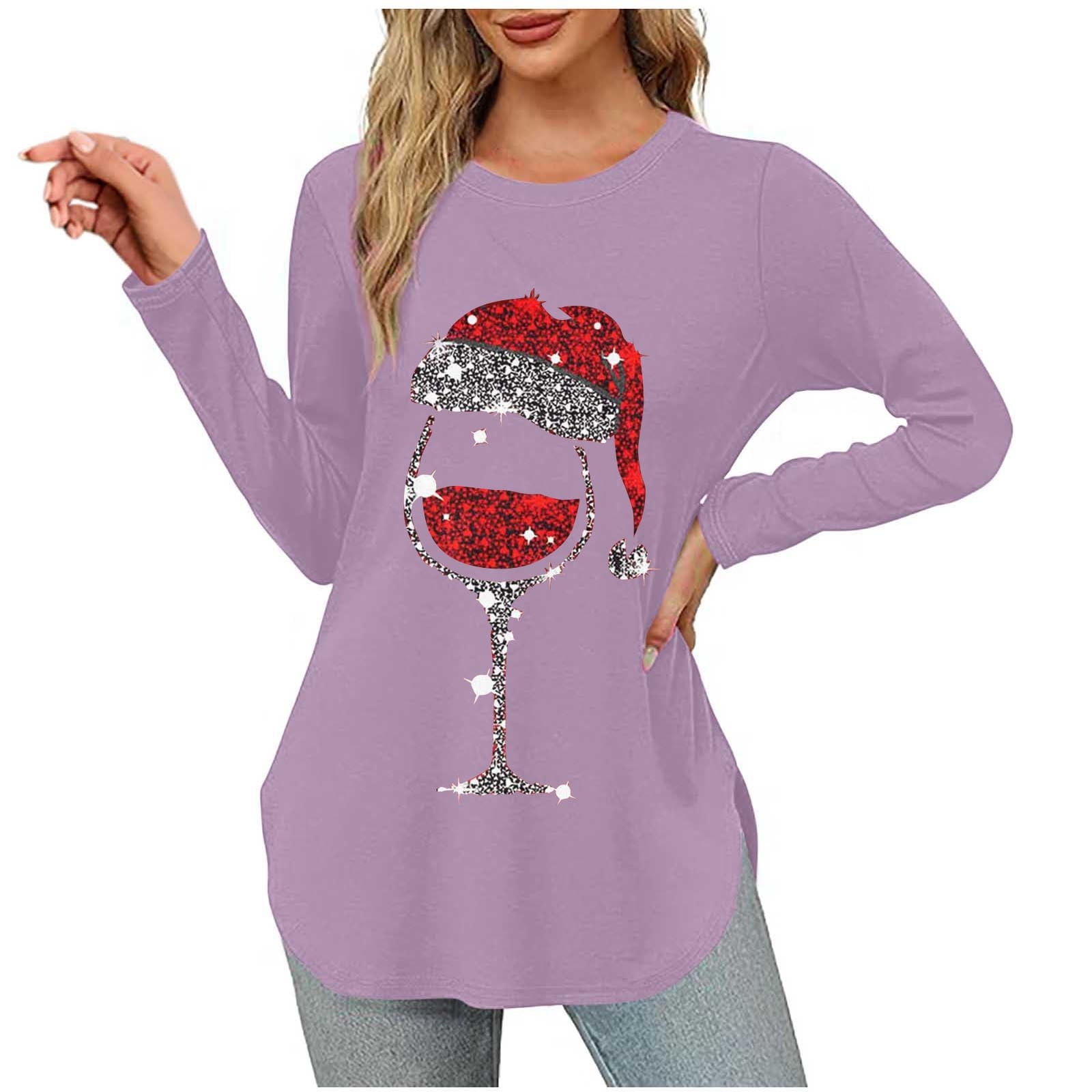 fheaev Ugly Christmas Sweater for Women Funny Cute Tshirt Christmas ...