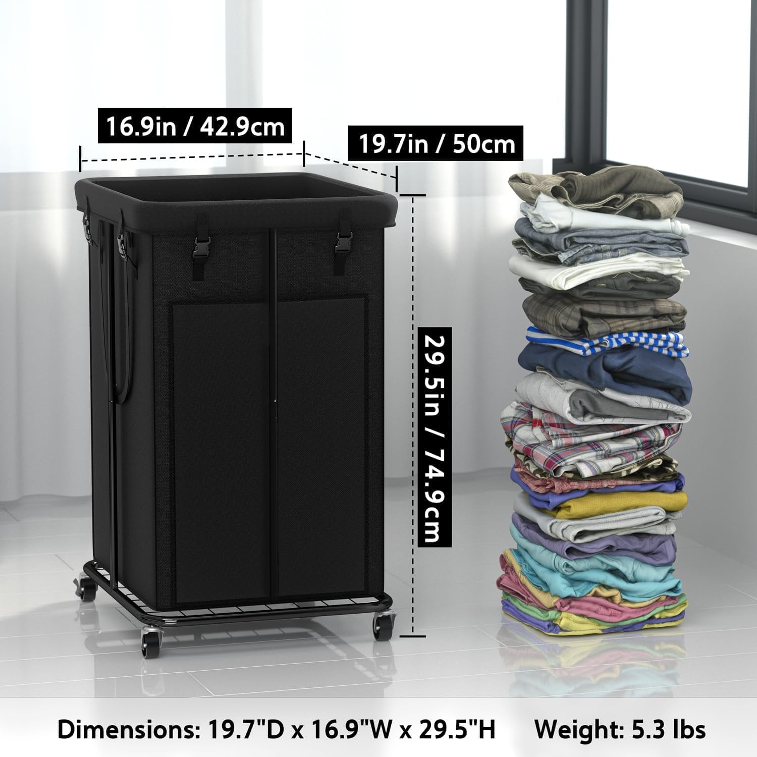 fhxbjoi 100L Large Laundry Hampers Oxford Fabric Laundry Hampers Metal ...