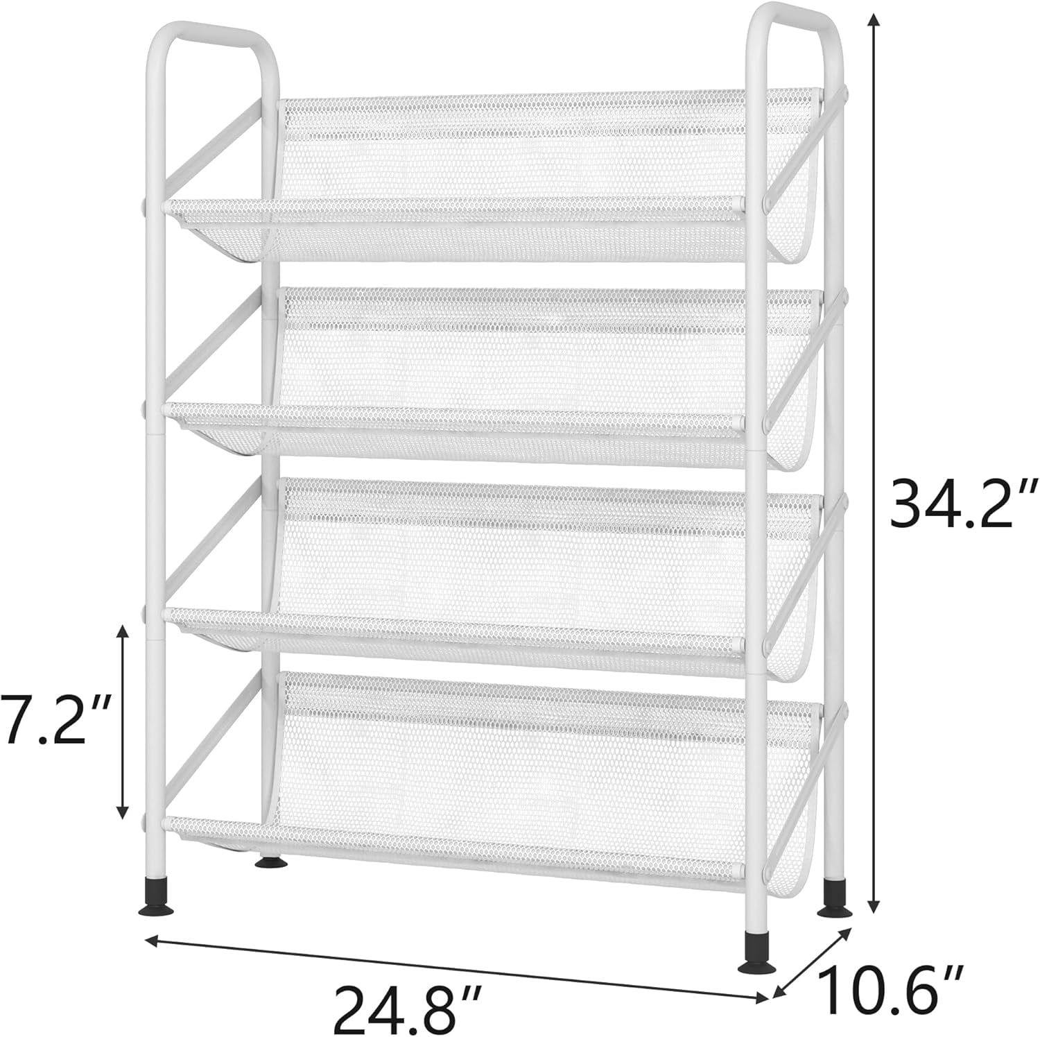 fhxbjoi 3 Tier Shoe rack for closet Mesh fabric narrow Metal shoe racks ...