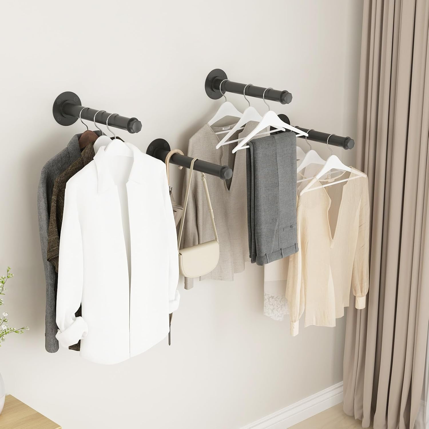 Hltdhy 6 Pcs Industrial Pipe Clothes Bars 12 inch Industrial Pipe ...