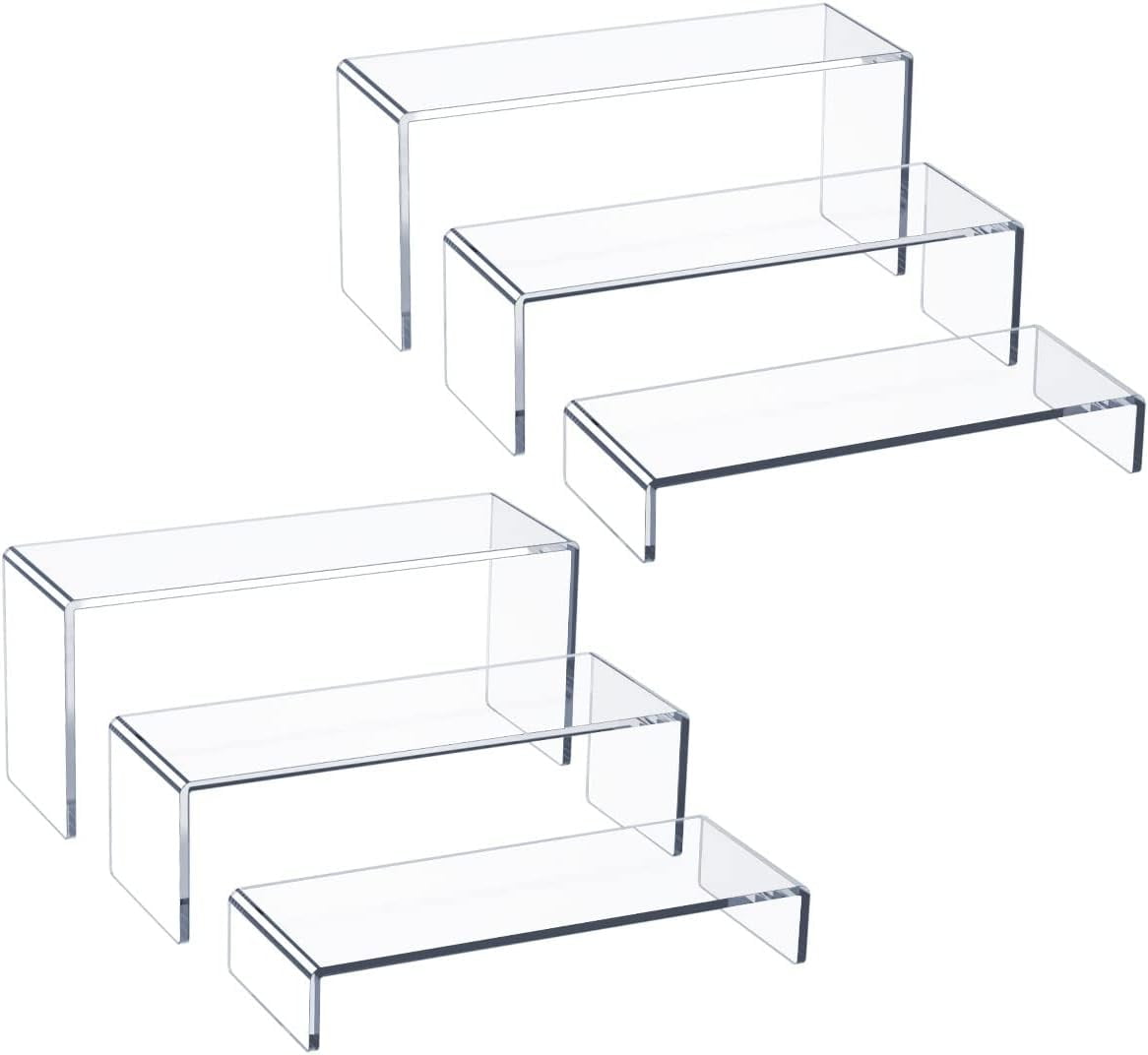 fhxbjoi Acrylic Display Riser 3 Step 12" Large Acrylic Risers Thickened ...