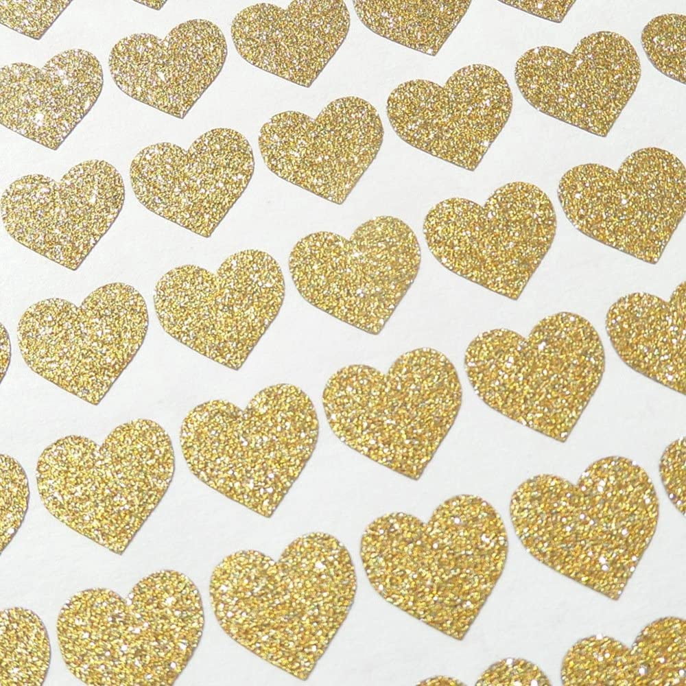 fhxbjoi Amaonm 72 Pcs Removable Sparkling Gold Heart Wall Decals ...