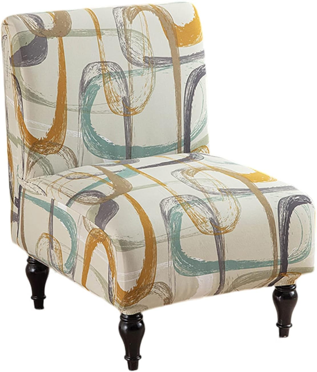 fhxbjoi Armless Accent Chair Cover Stretch Chair Slipcover Printed ...