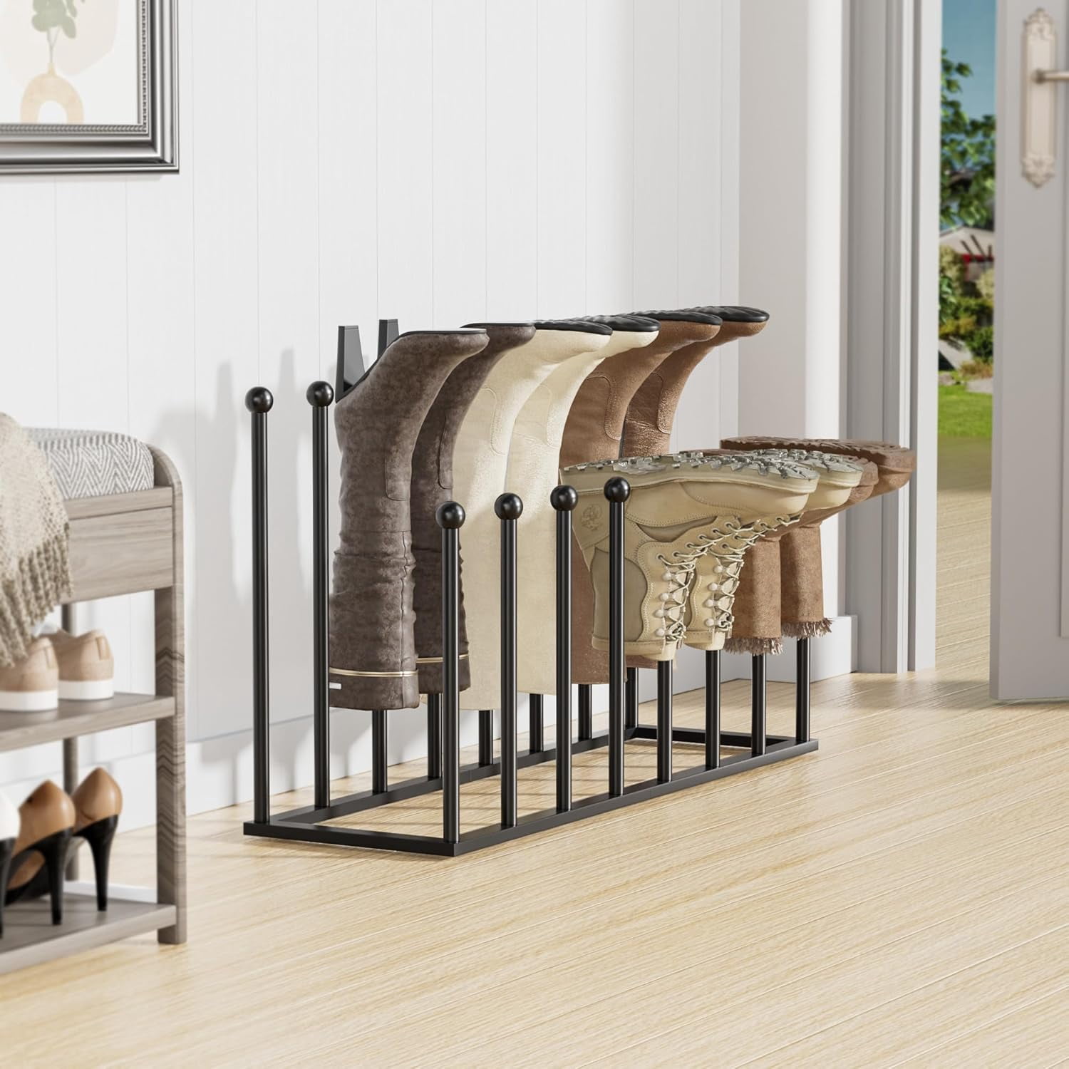 fhxbjoi Boot Rack Organizer Tall Boots White Boot Storage Organizer ...