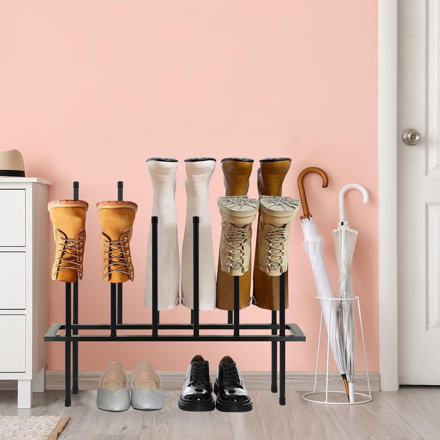 fhxbjoi Boot Rack Shoe Cabinet Metal Shoe Rack for Closet Shoe ...